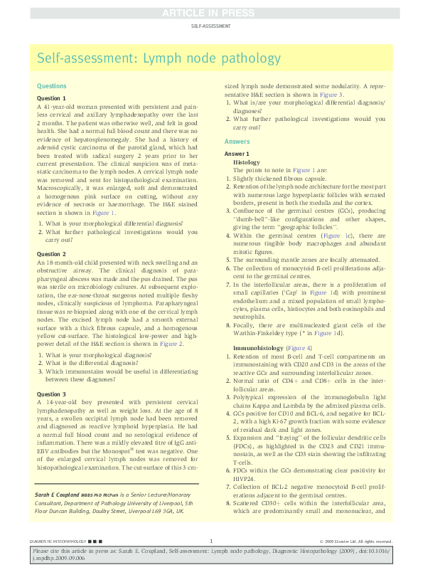 (PDF) Lymph node pathology