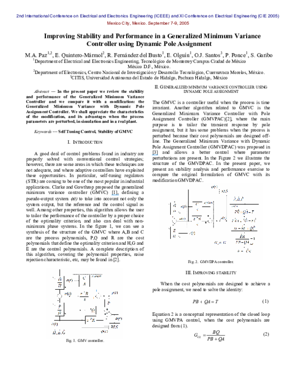 (PDF) Improving Stability and Performance in a Generalized Minimum Variance Controller using ...