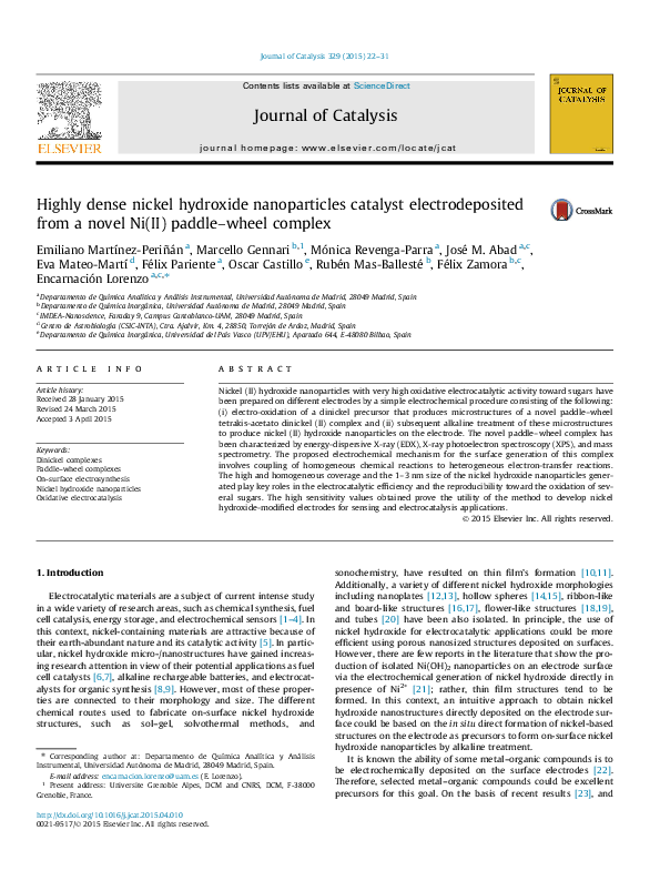(PDF) Highly dense nickel hydroxide nanoparticles catalyst ...