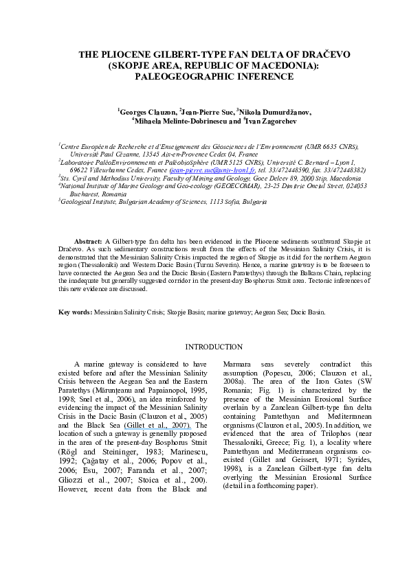 (PDF) The Pliocene Gilbert-type fan delta of Dračevo (Skopje area ...