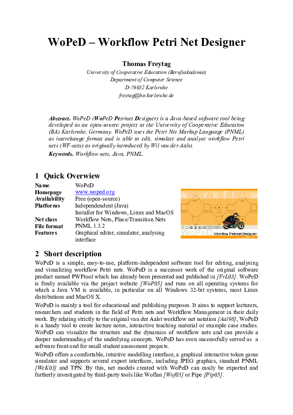 (PDF) WoPeD - Workflow Petri Net Designer
