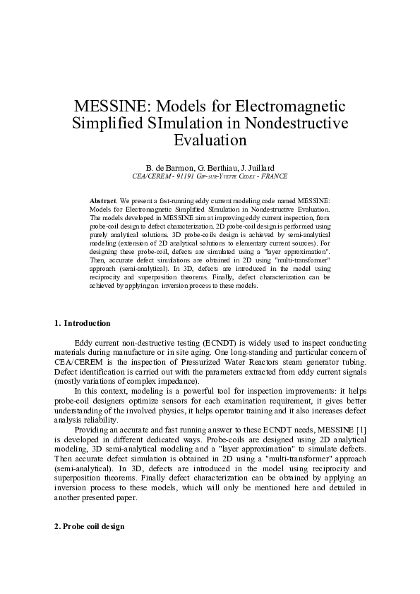 (PDF) MESSINE: Models for Electromagnetic Simplified Simulation in ...