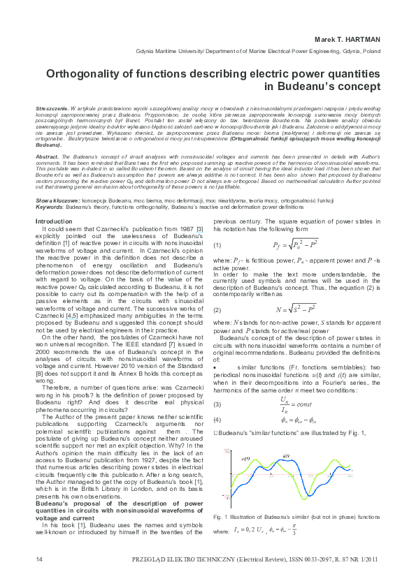 (PDF) Orthogonality of functions describing power states in electrical ...