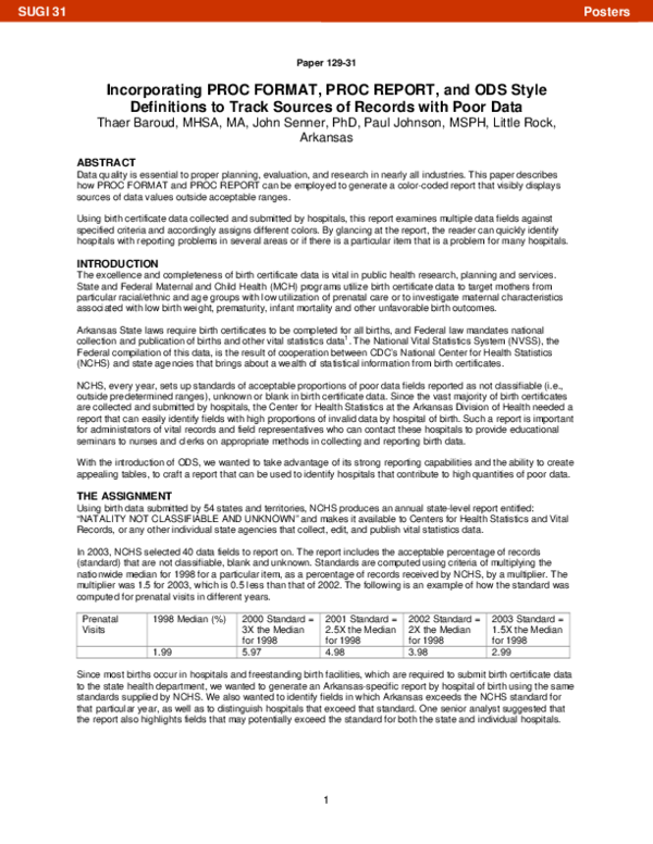 (PDF) Paper 129-31 Incorporating PROC FORMAT, PROC REPORT, and ODS ...