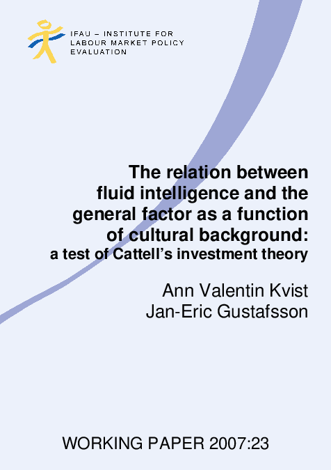 (PDF) The relation between fluid intelligence and the general factor as ...