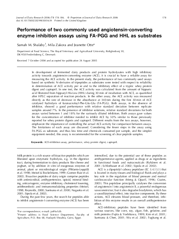 (PDF) Performance of two commonly used angiotensin-converting enzyme ...