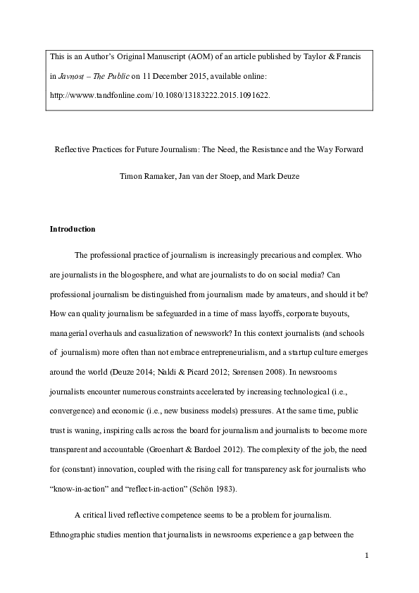 (PDF) Ramaker et al 2015 Reflective practices preprint