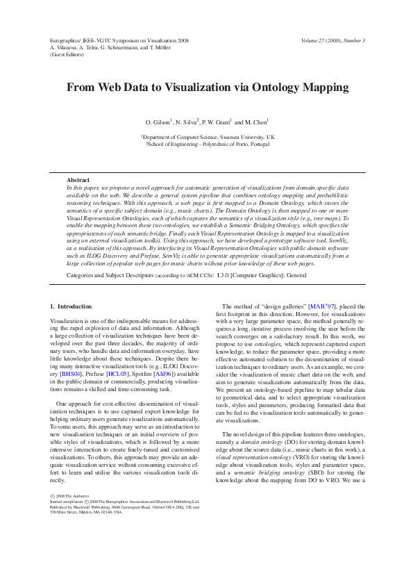 Pdf From Web Data To Visualization Via Ontology Mapping