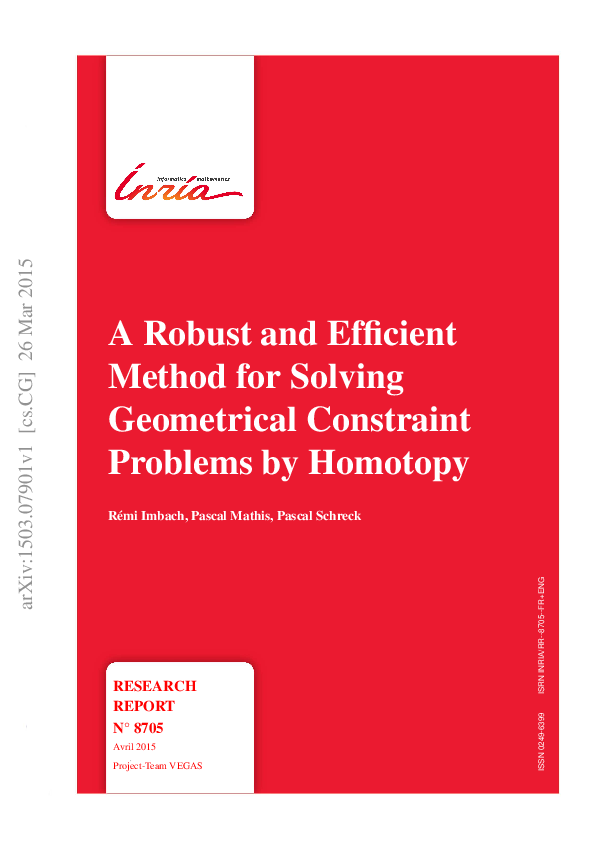 Pdf A Robust And Efficient Method For Solving Geometrical Constraint