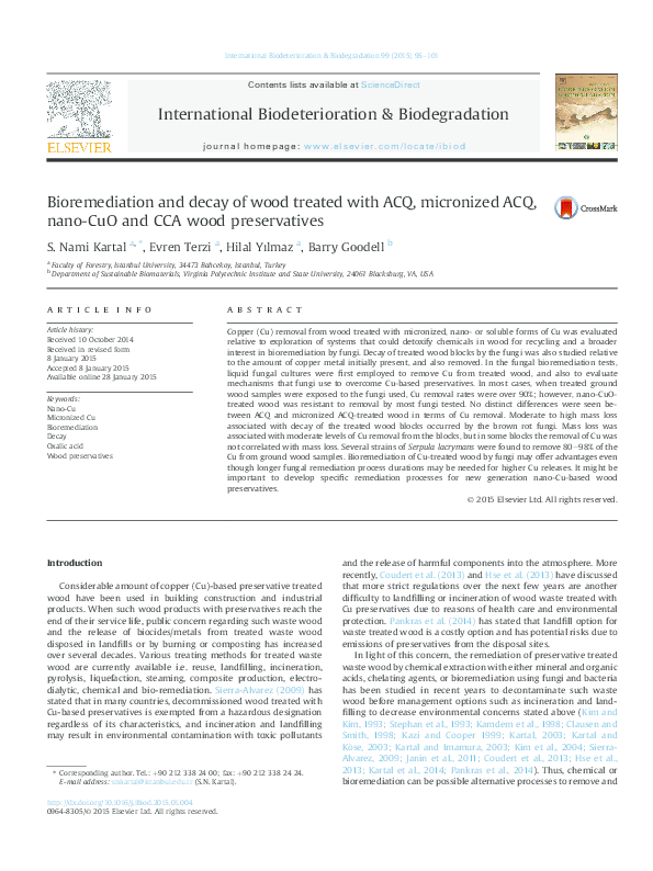 (PDF) Bioremediation and decay of wood treated with ACQ, micronized ACQ ...