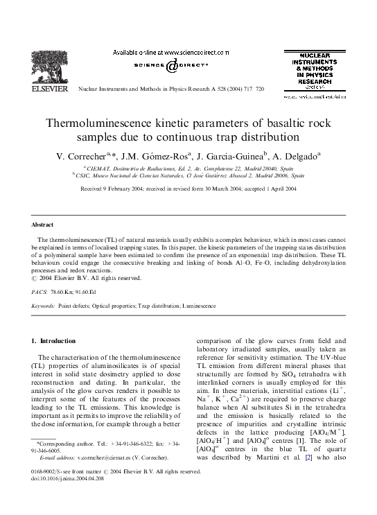 (PDF) Thermoluminescence kinetic parameters of basaltic rock samples ...