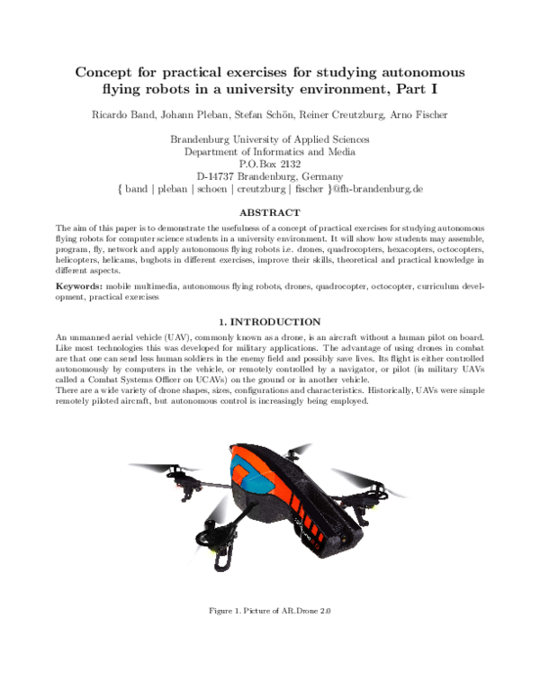 (PDF) Concept for practical exercises for studying autonomous flying ...