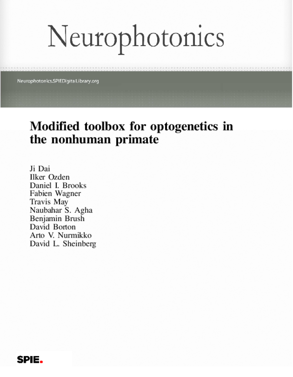 (PDF) Modified toolbox for optogenetics in the nonhuman primate