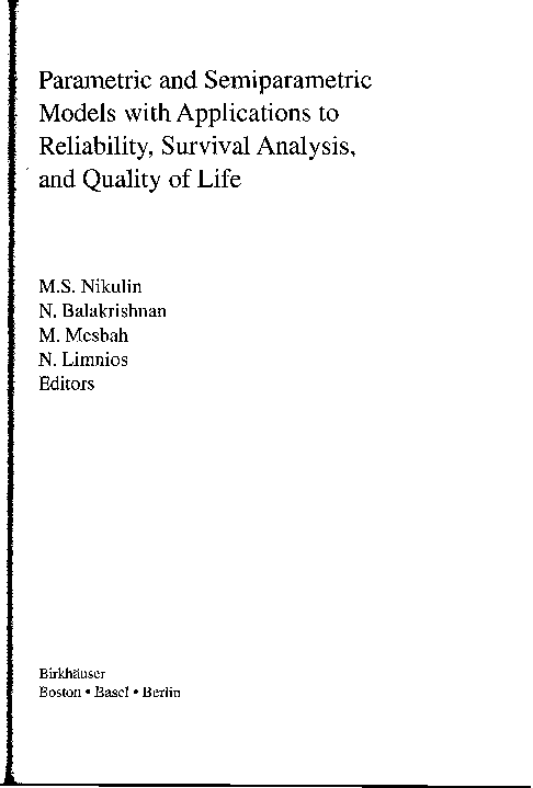 (PDF) Parametric and Semiparametric Models with Applications to Reliability, Survival Analysis ...