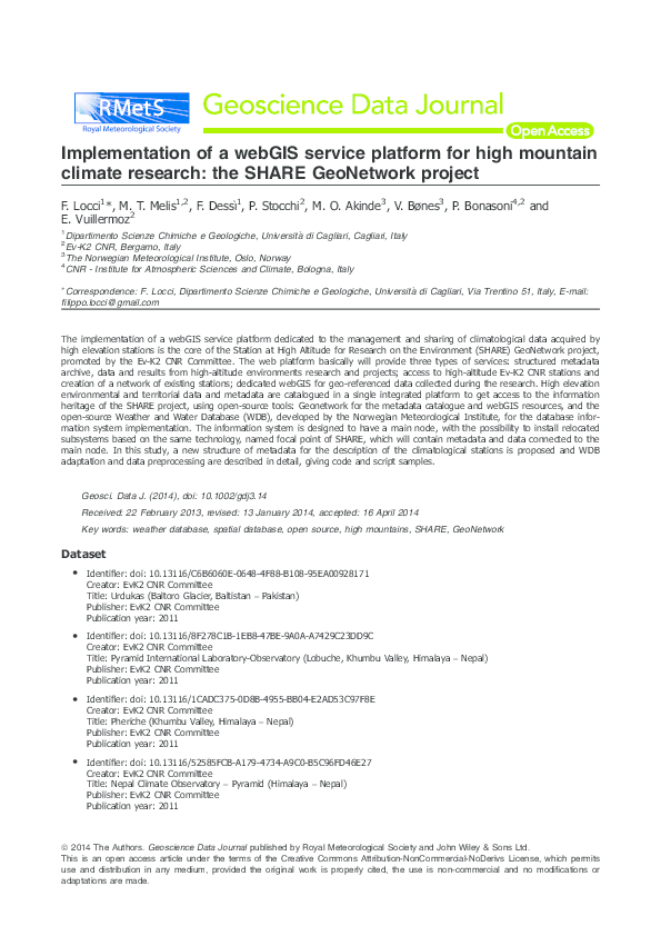 (PDF) Implementation of a webGIS service platform for high mountain ...