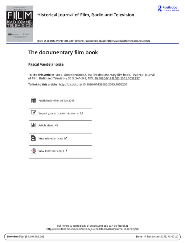 (PDF) The documentary film book