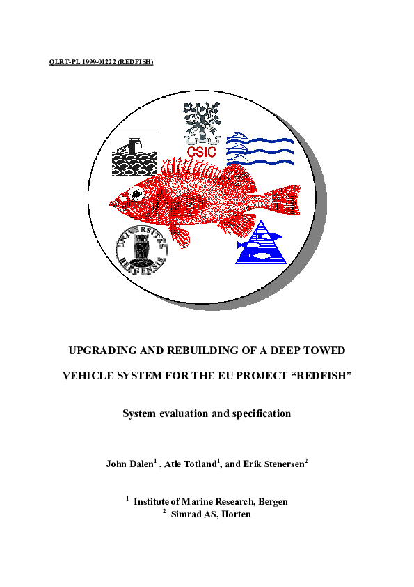 (PDF) UPGRADING AND REBUILDING OF A DEEP TOWED VEHICLE SYSTEM FOR THE ...