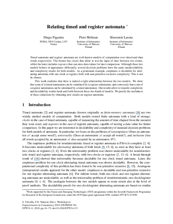 (PDF) The efficiency of identifying timed automata and the power of clocks | Mathijs de Weerdt ...