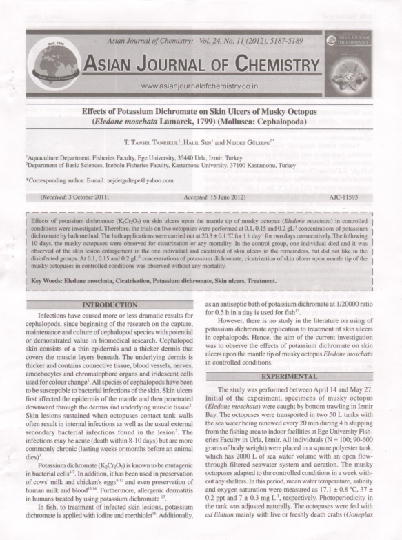 Potassium Dichromate Paper