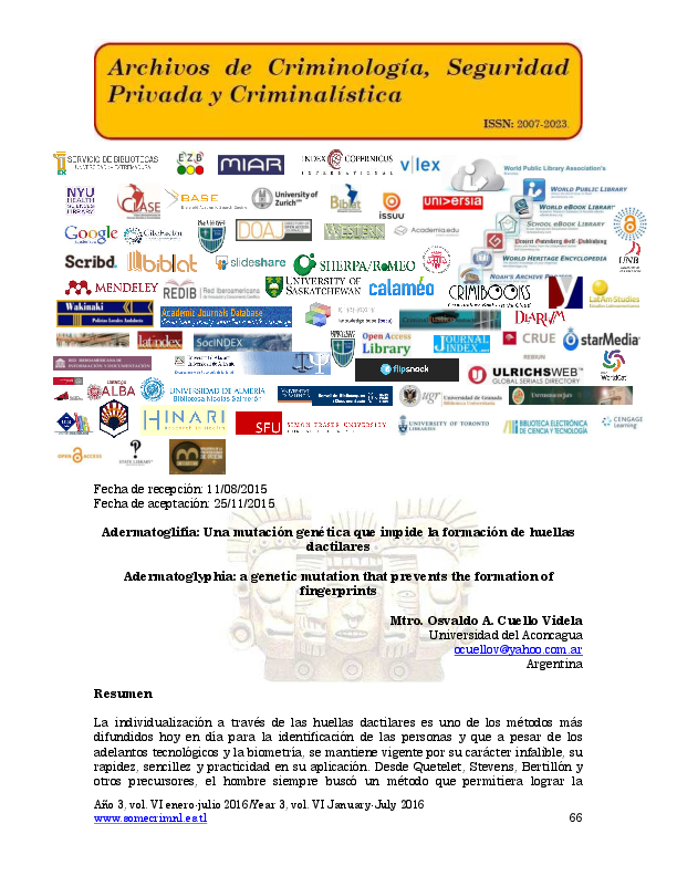 (PDF) Adermatoglifia: Una mutación genética que impide la formación de ...