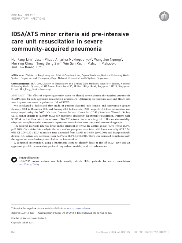 (PDF) IDSA/ATS minor criteria aid pre-intensive care unit resuscitation ...