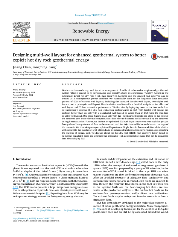 (PDF) Designing multi-well layout for enhanced geothermal system to ...