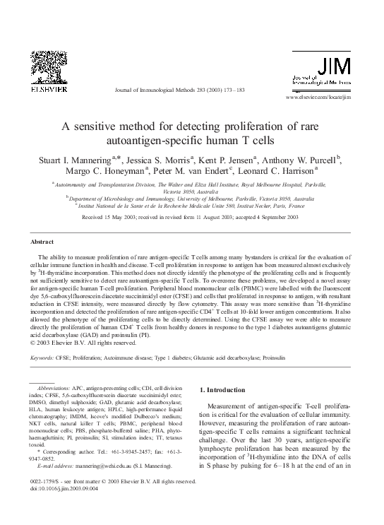 (PDF) A sensitive method for detecting proliferation of rare ...