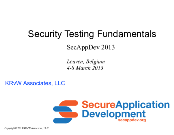 (PDF) Security Testing Fundamentals