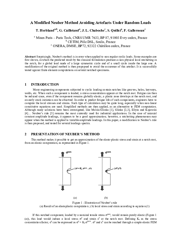 (PDF) A Modified Neuber Method Avoiding Artefacts Under Random Loads