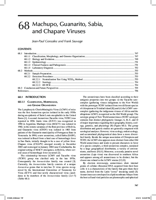 (PDF) Machupo Guanarito Sabia and Chapare Viruses