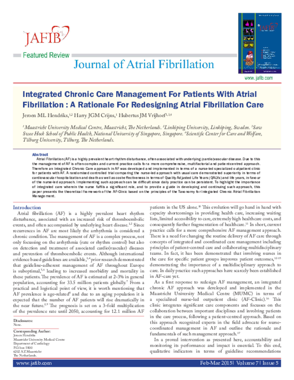 (PDF) Integrated Chronic Care Management For Patients With Atrial ...