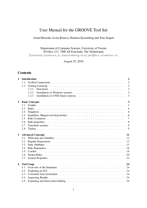 (PDF) User manual for the groove tool set