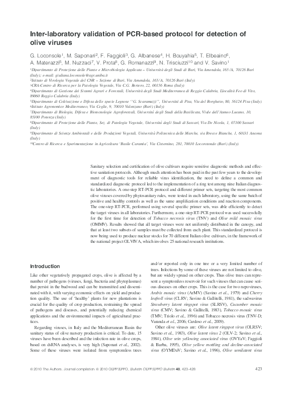 Pdf Inter Laboratory Validation Of Pcr Based Protocol For Detection