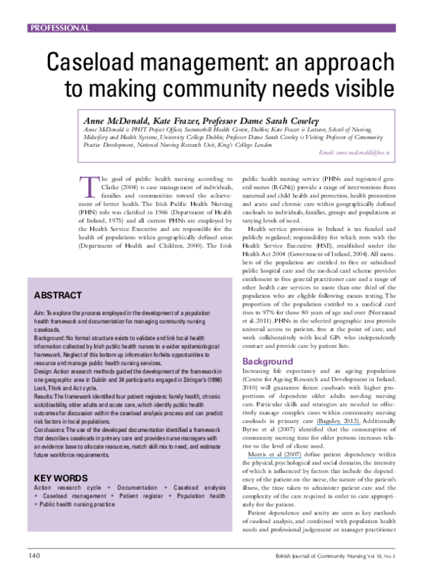 (PDF) Caseload management: an approach to making community needs visible