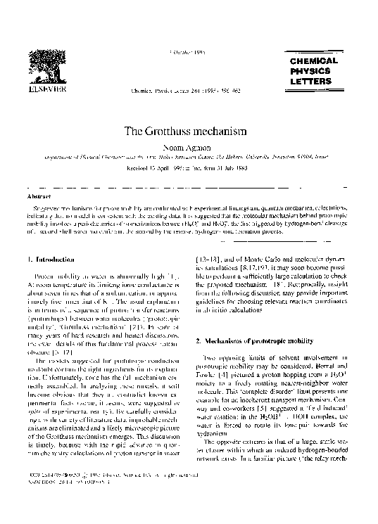 (PDF) The Grotthuss mechanism