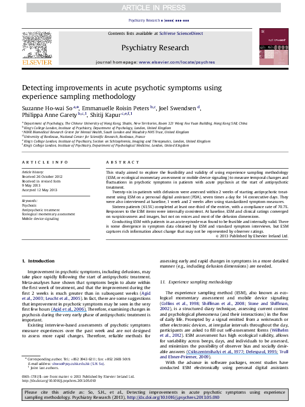 (PDF) Detecting improvements in acute psychotic symptoms using ...