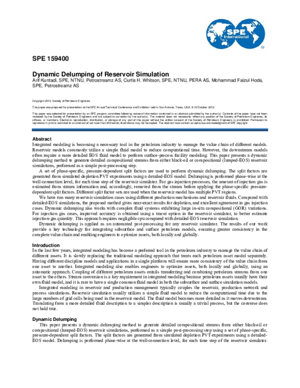 (PDF) Dynamic Delumping of Reservoir Simulation
