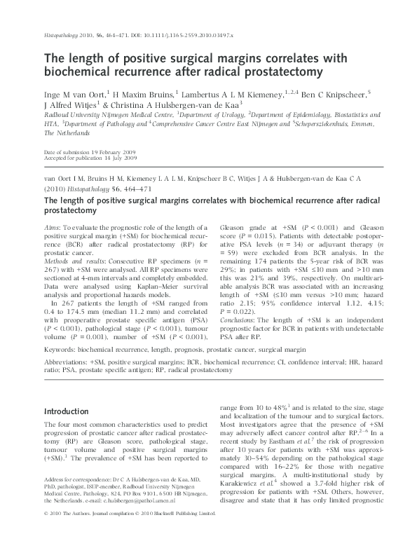 (PDF) The length of positive surgical margins correlates with ...