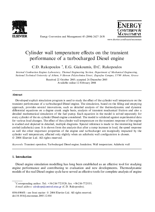 (PDF) Cylinder wall temperature effects on the transient performance of ...