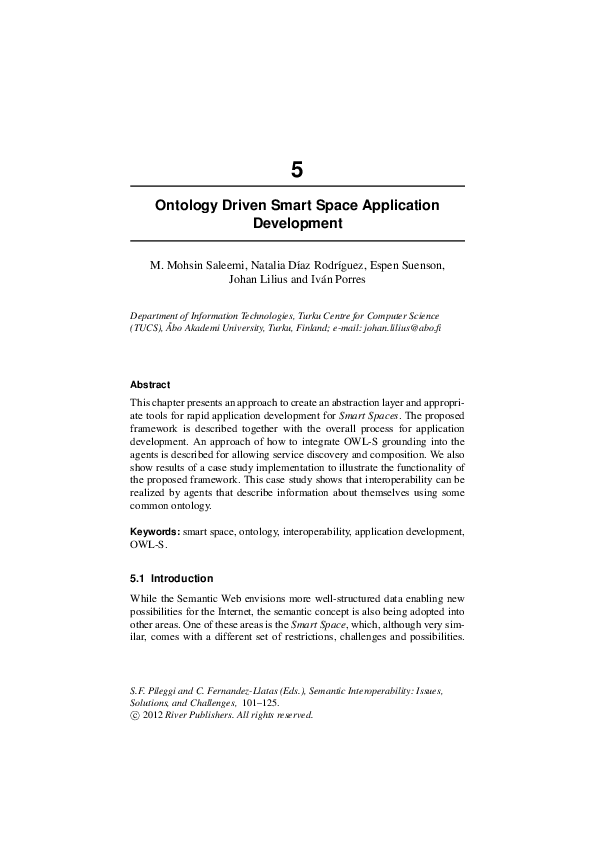 Pdf Ontology Driven Smart Space Application Development