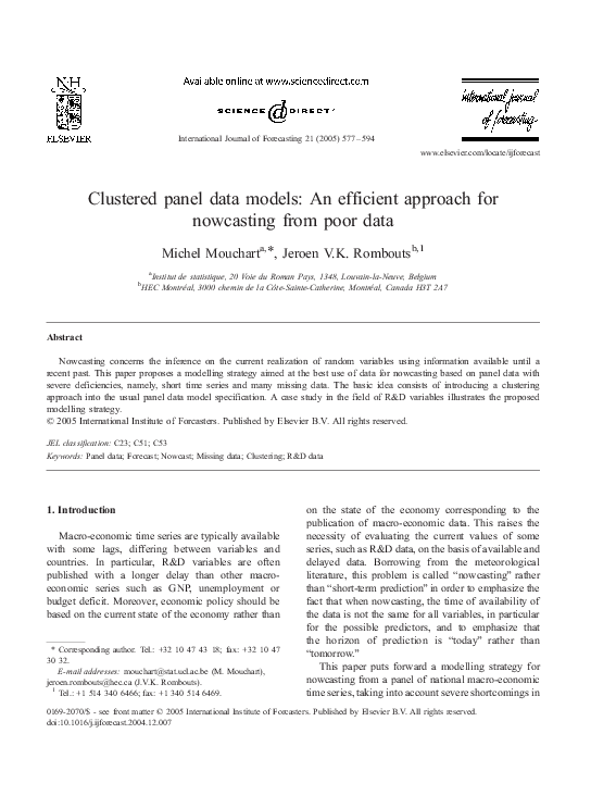 (PDF) Clustered panel data models: an efficient approach for nowcasting ...