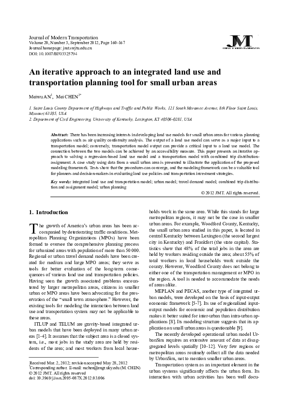 (PDF) An iterative approach to an integrated land use and ...