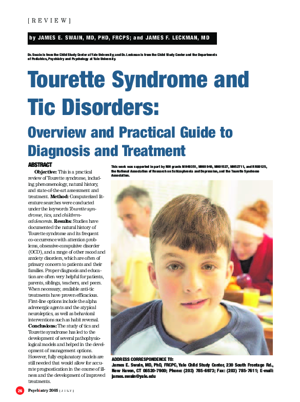 (PDF) Tourette syndrome and tic disorders: overview and practical guide ...