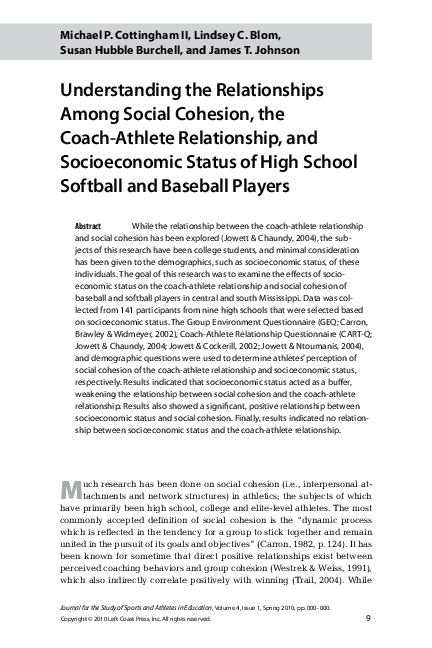 (PDF) Understanding the Relationships Among Social Cohesion, the Coach ...