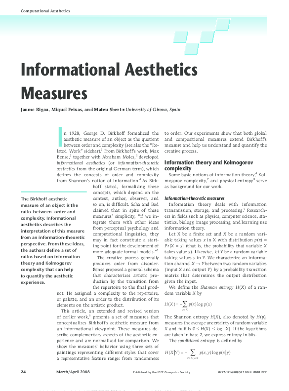 (PDF) Informational aesthetics measures