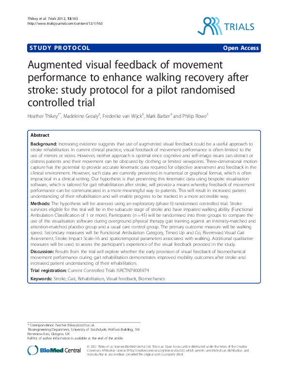 (PDF) Augmented visual feedback of movement performance to enhance ...