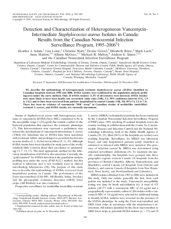 (PDF) Detection and Characterization of Heterogeneous Vancomycin-Intermediate Staphylococcus ...