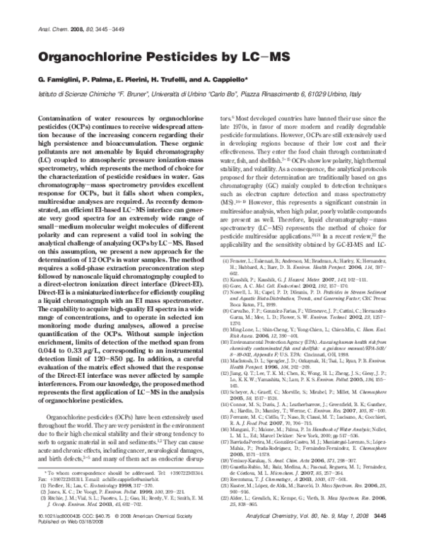 (PDF) Organochlorine Pesticides by LC−MS