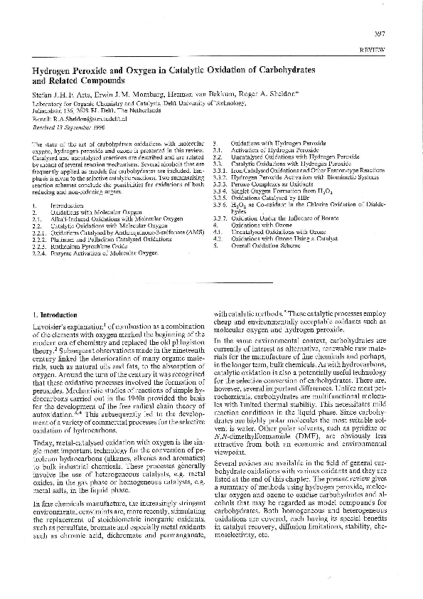 (PDF) Hydrogen Peroxide and Oxygen in Catalytic Oxidation of ...