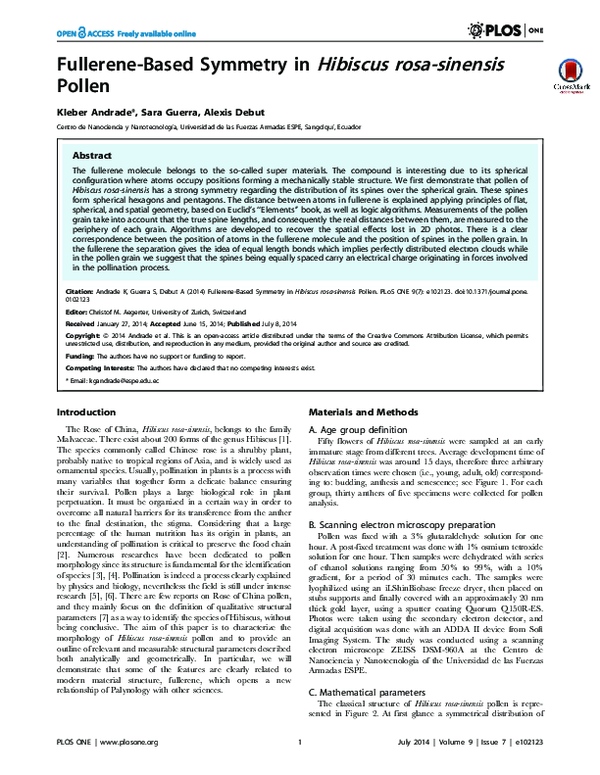 (PDF) Symmetrical Fullerene Patterns in Hibiscus Pollen